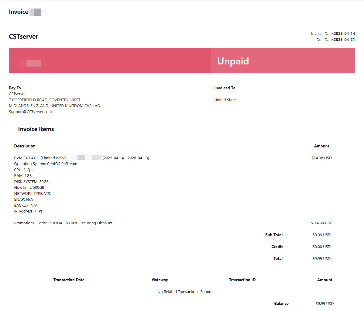 CSTserver LA 9.9的AMD好像不卖了，从上星期开始全是E5的